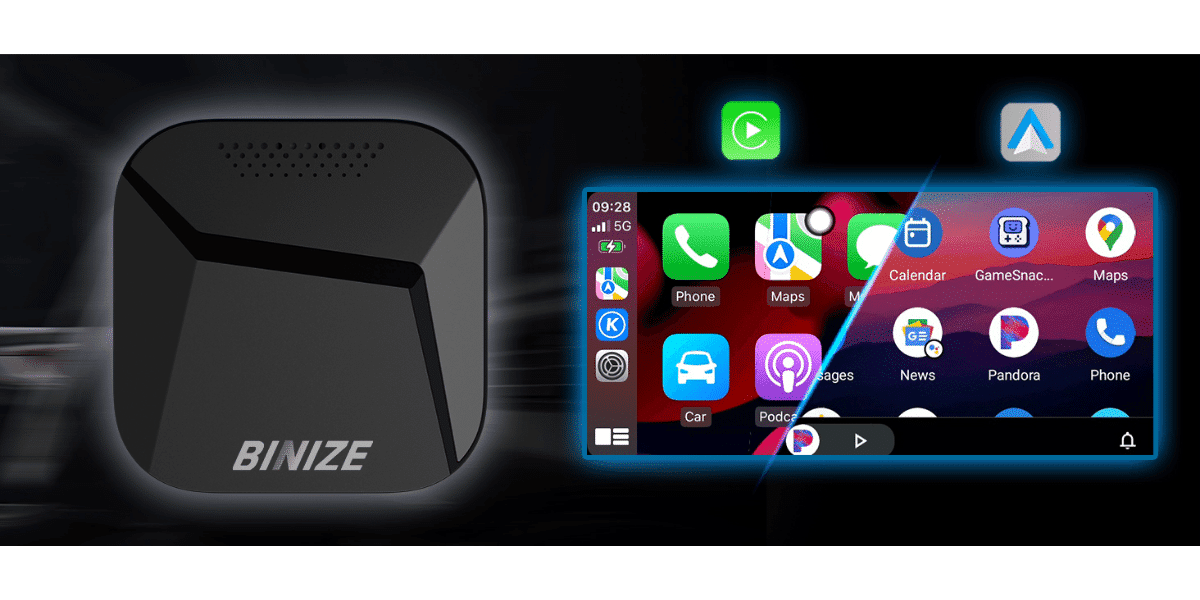 Binize Wireless CarPlay Android Auto Multimedia Video Box,4G Cellular ...