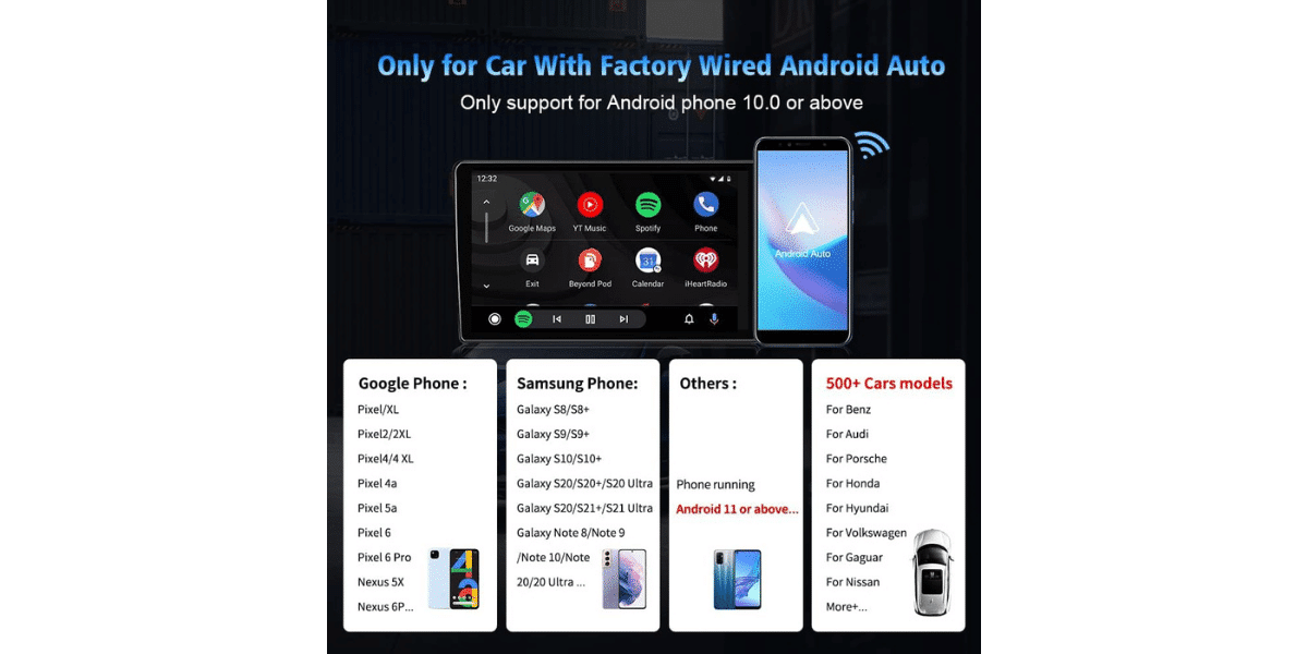 2023 CarlinKit A2A Android Auto Wireless Adapter for OEM Wired Android ...