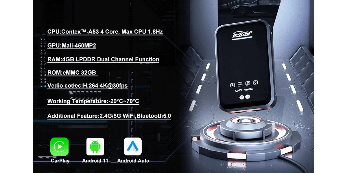 MMB 3rd CarPlay Wireless Adapter Multimedia Video Box,CarPlay Ai Box ...