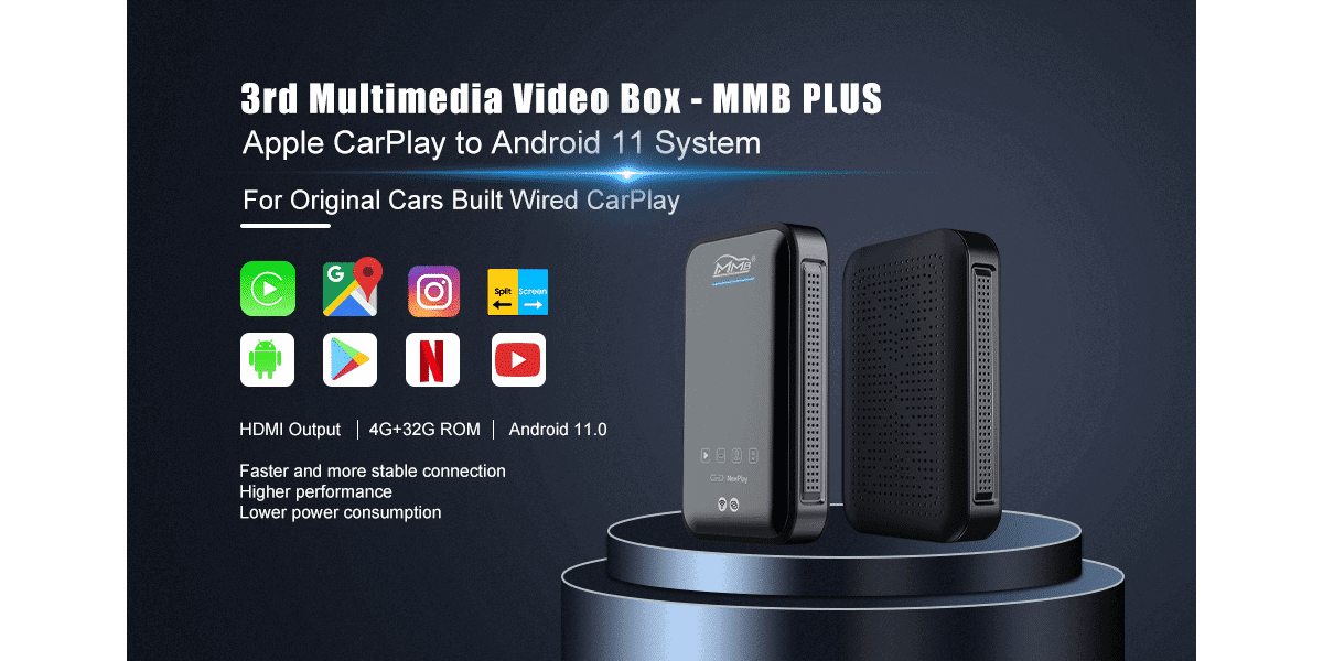 MMB 3rd CarPlay Wireless Adapter Multimedia Video Box,CarPlay Ai Box ...