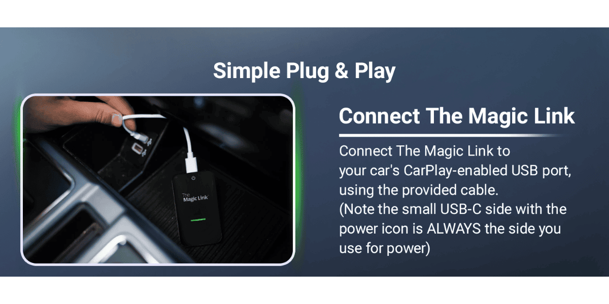 The Magic Link, The Original Wireless CarPlay Adapter, Wired to ...