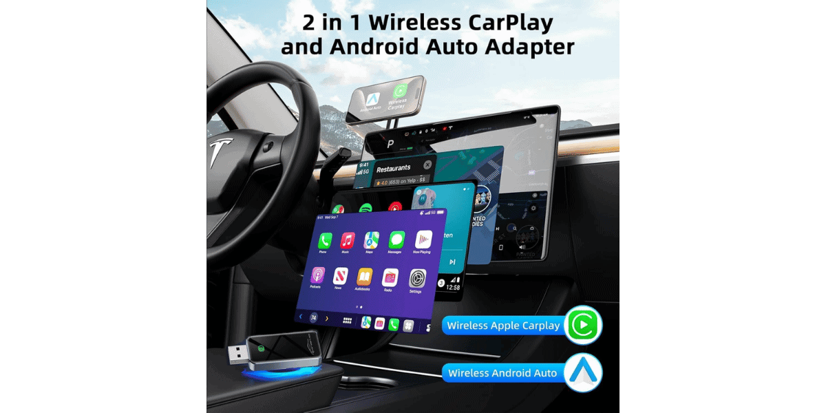 2024 Latest Version - Wireless CarPlay USB Adapter for iPhone,Converts ...