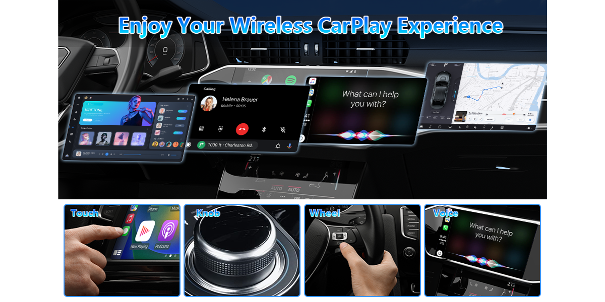 Mtakya Android Auto Wireless Adapter Wireless Carplay Adapter Mini